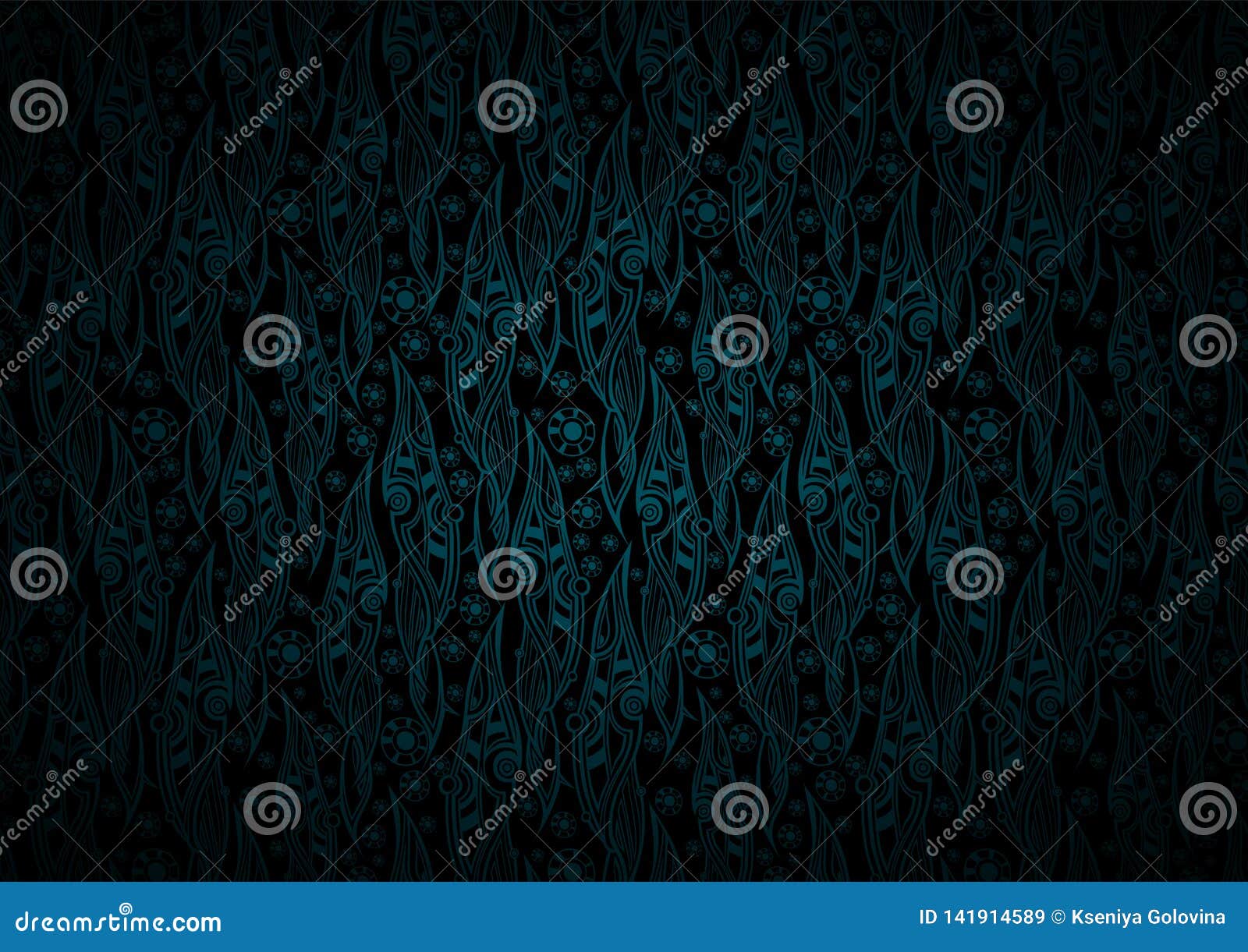 Vector Floral Background of Stylized Leaves Pattern in Royal, Damascus ...
