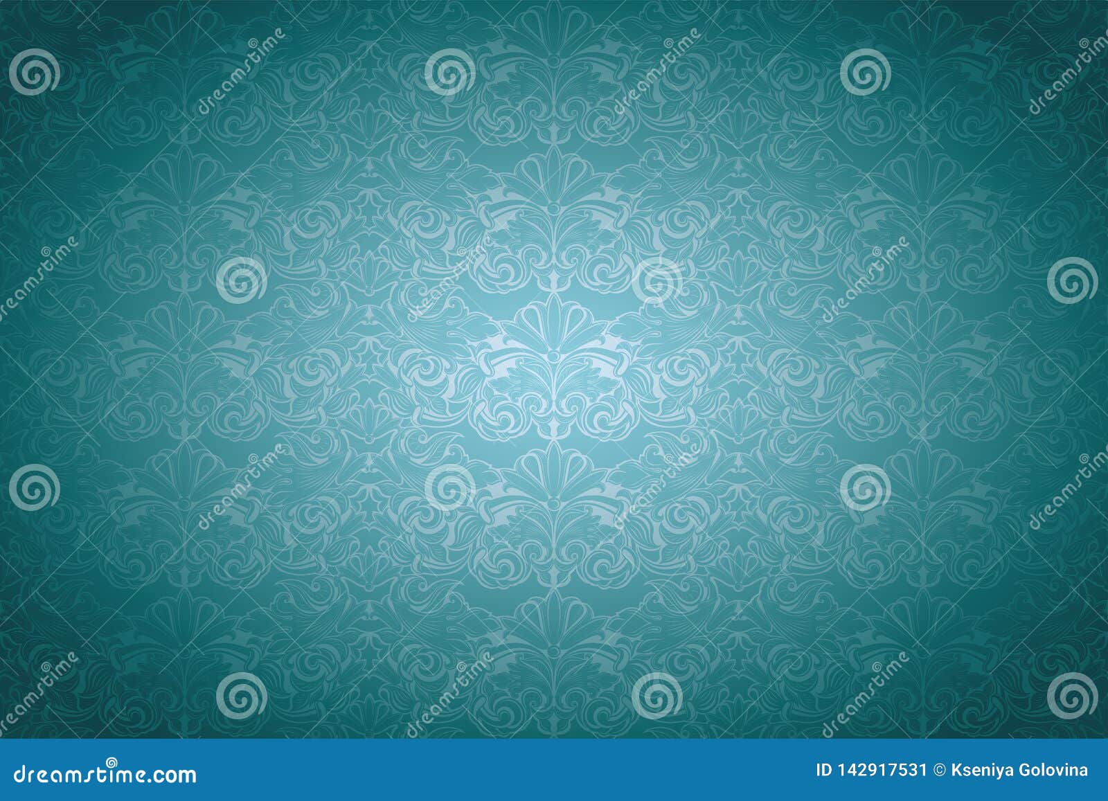 Turquoise,aqua Blue Vintage Background ,royal with Classic Baroque ...