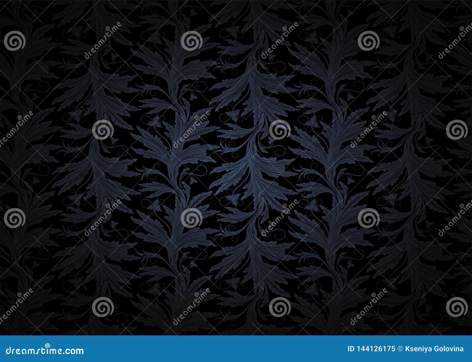 Vintage Gothic Background in Dark Grey and Black with Classic Floral ...