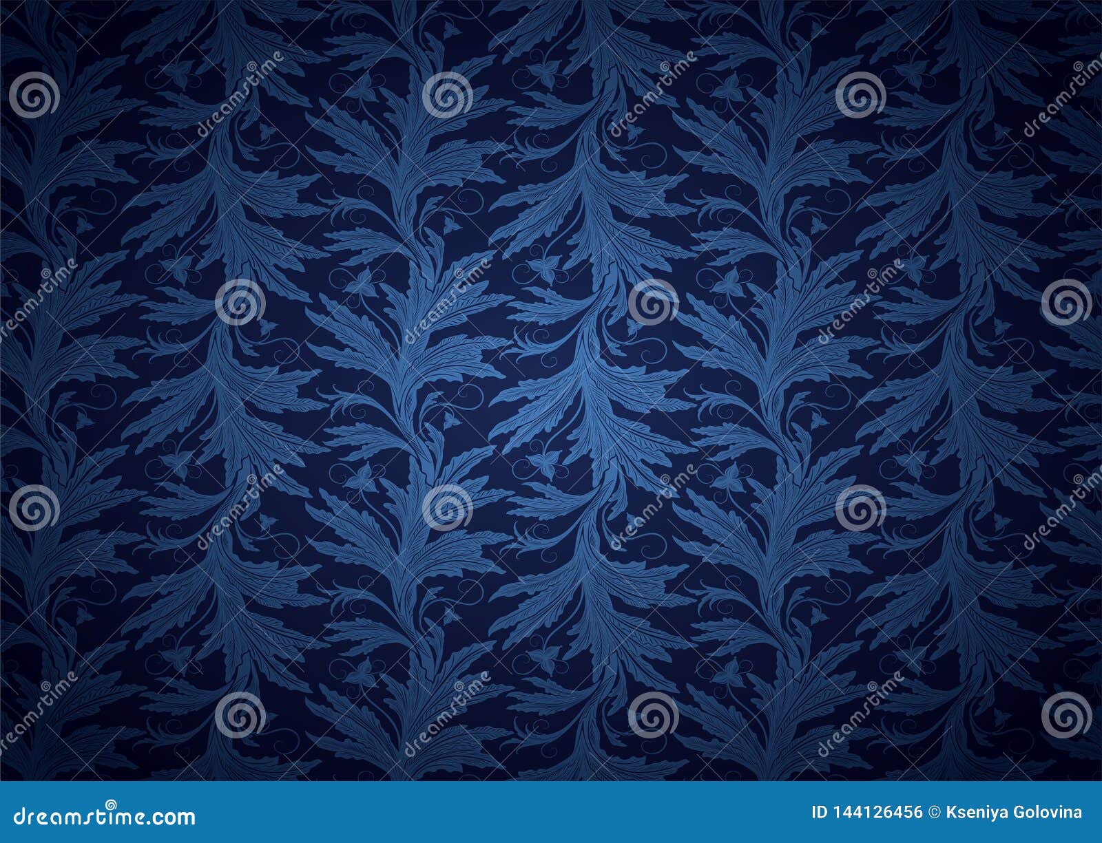 Vintage Gothic, Royal Background in Dark Blue, Sapphirine, Ultramarine ...