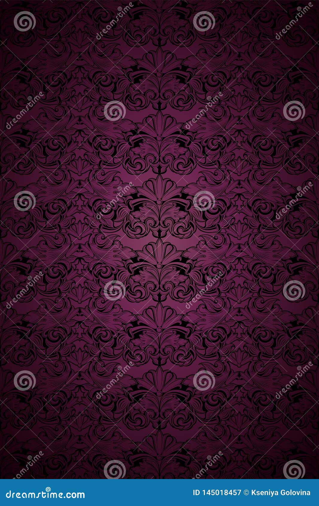 Dark Purple and Black Vintage Background, Royal with Classic Baroque ...