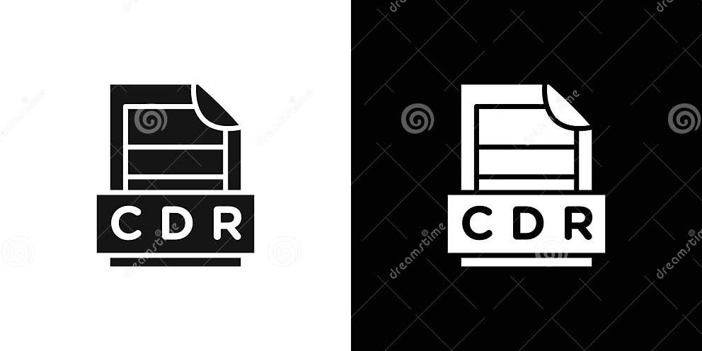 CDR File Document Icon Flat Vector Set Outline Stock Vector ...