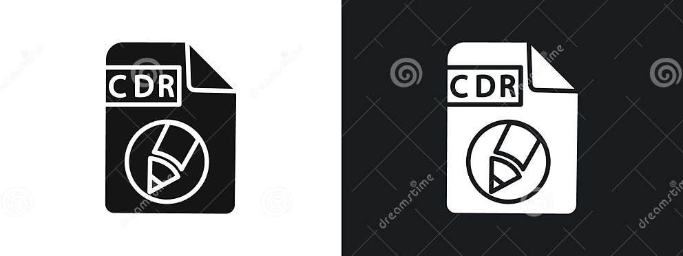 CDR File Document Icon Linear Graphics Set Vector in Black Stock Vector ...
