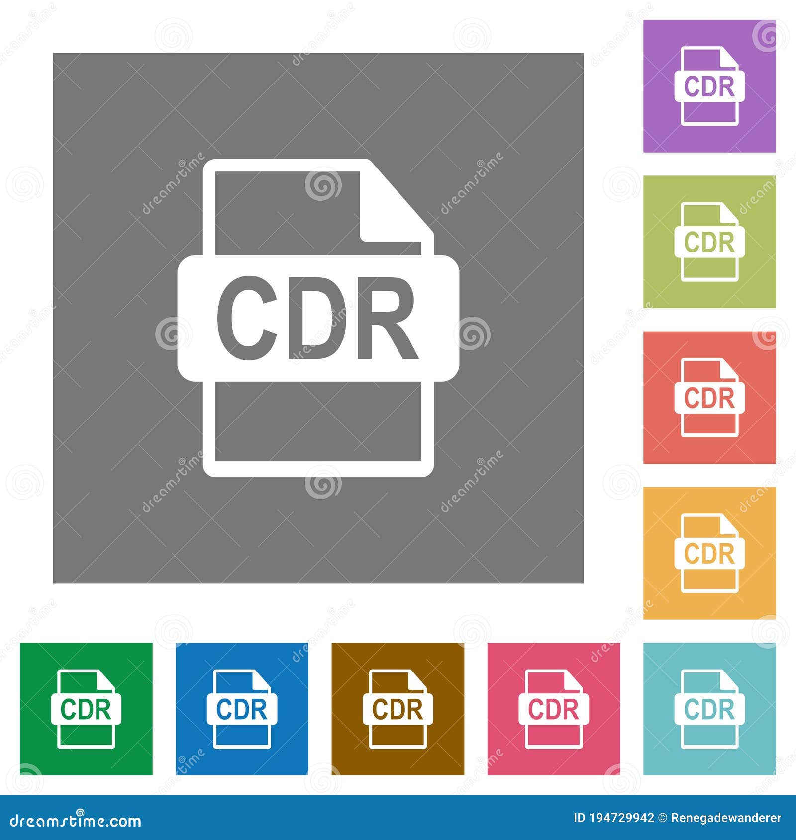 CDR File Format Square Flat Icons Stock Vector - Illustration of square ...