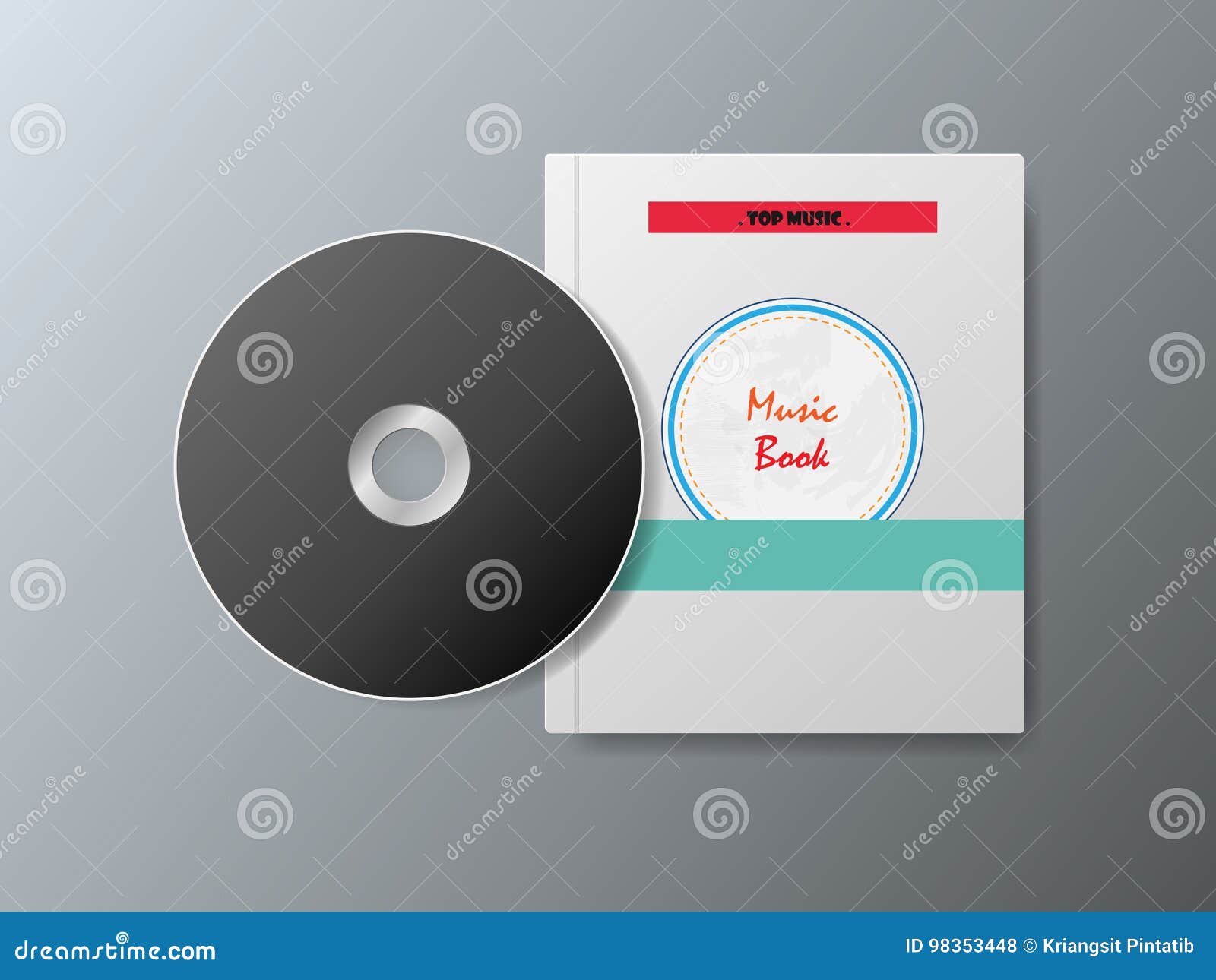 CDs and Music Books on a Gray Background Stock Vector - Illustration of ...