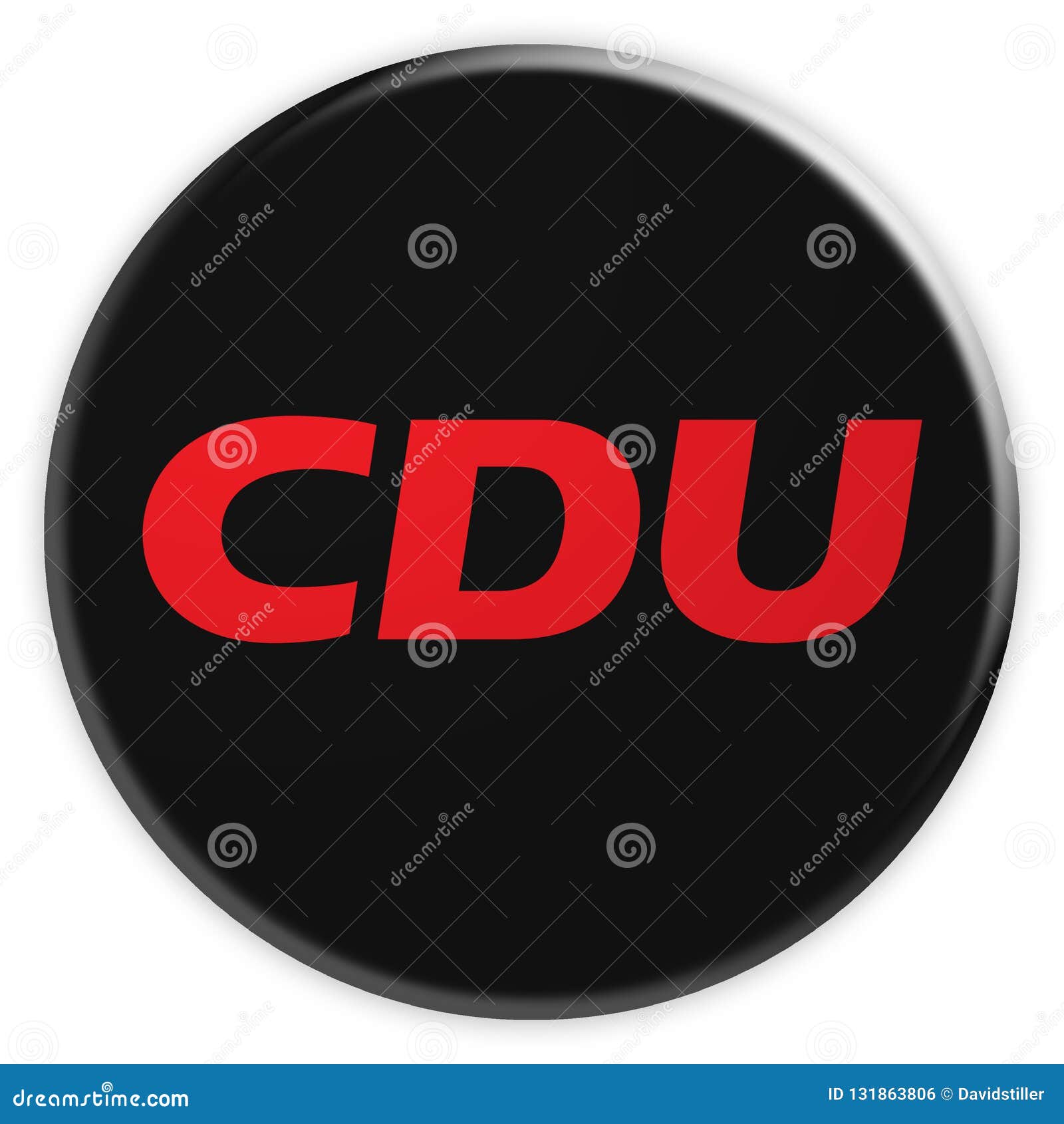 CDU-Knopf, Illustration 3d Auf Weißem Hintergrund Redaktionelles Foto ...