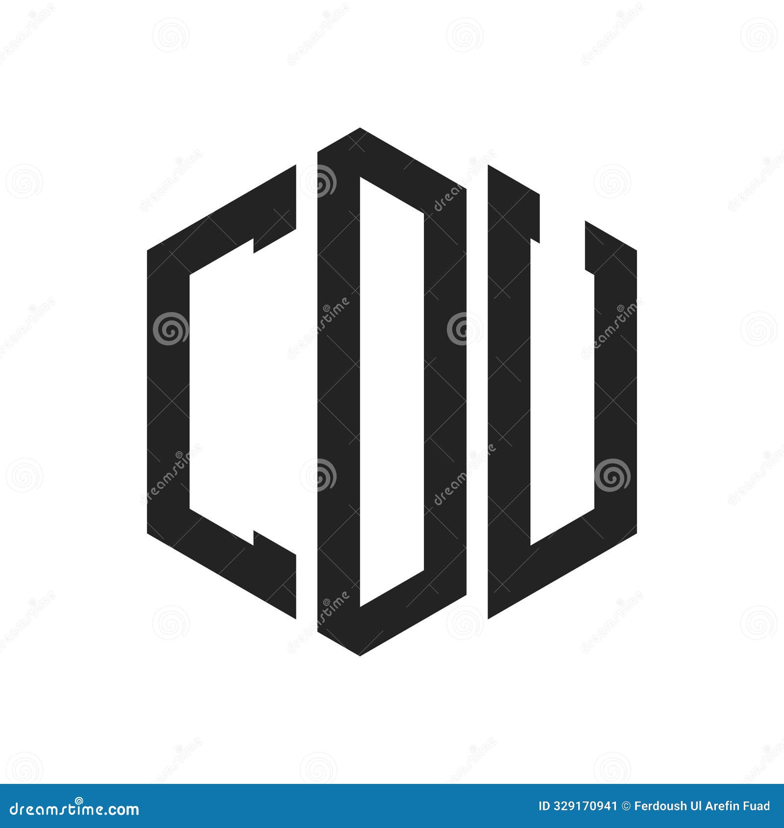 CDU Logo Design. Initial Letter CDU Monogram Logo Using Hexagon Shape ...
