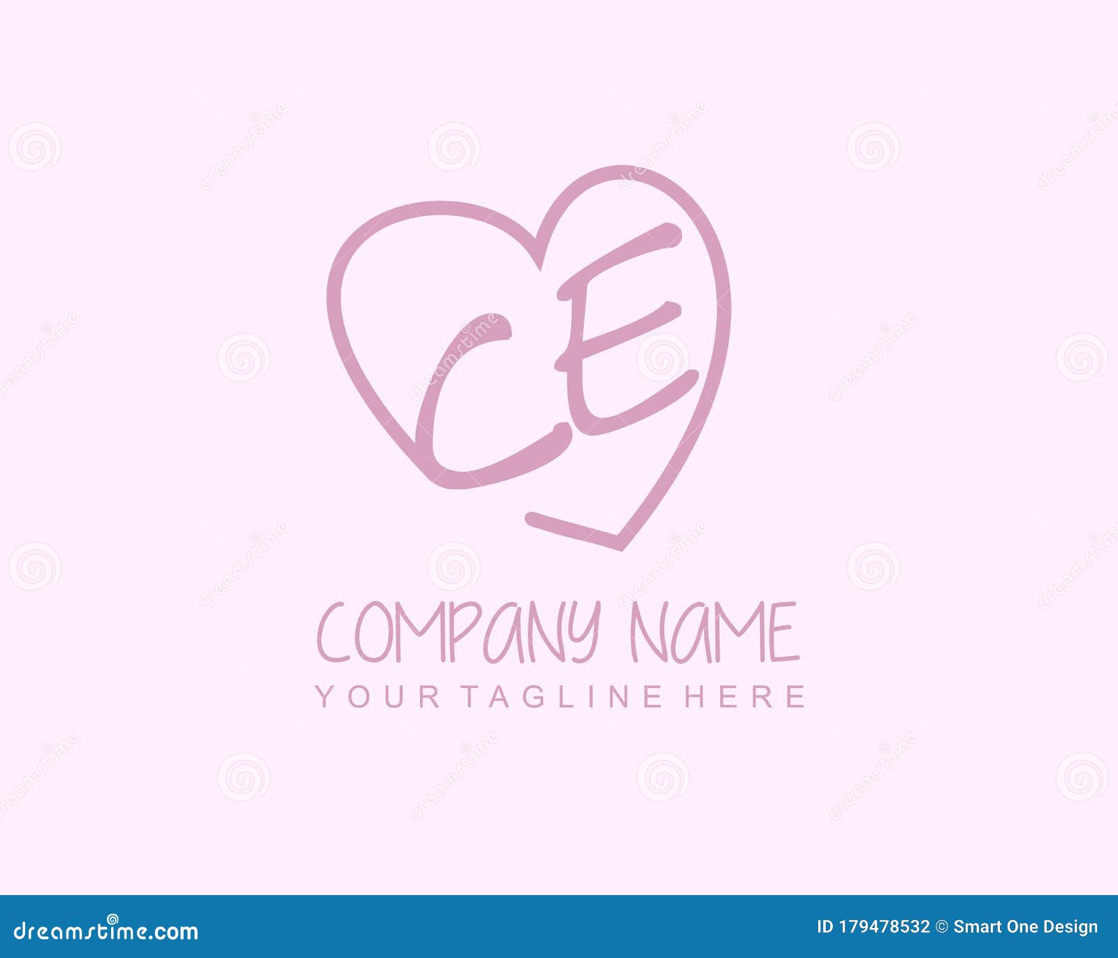 CE Initial Handwriting with Heart Frame Stock Vector - Illustration of ...