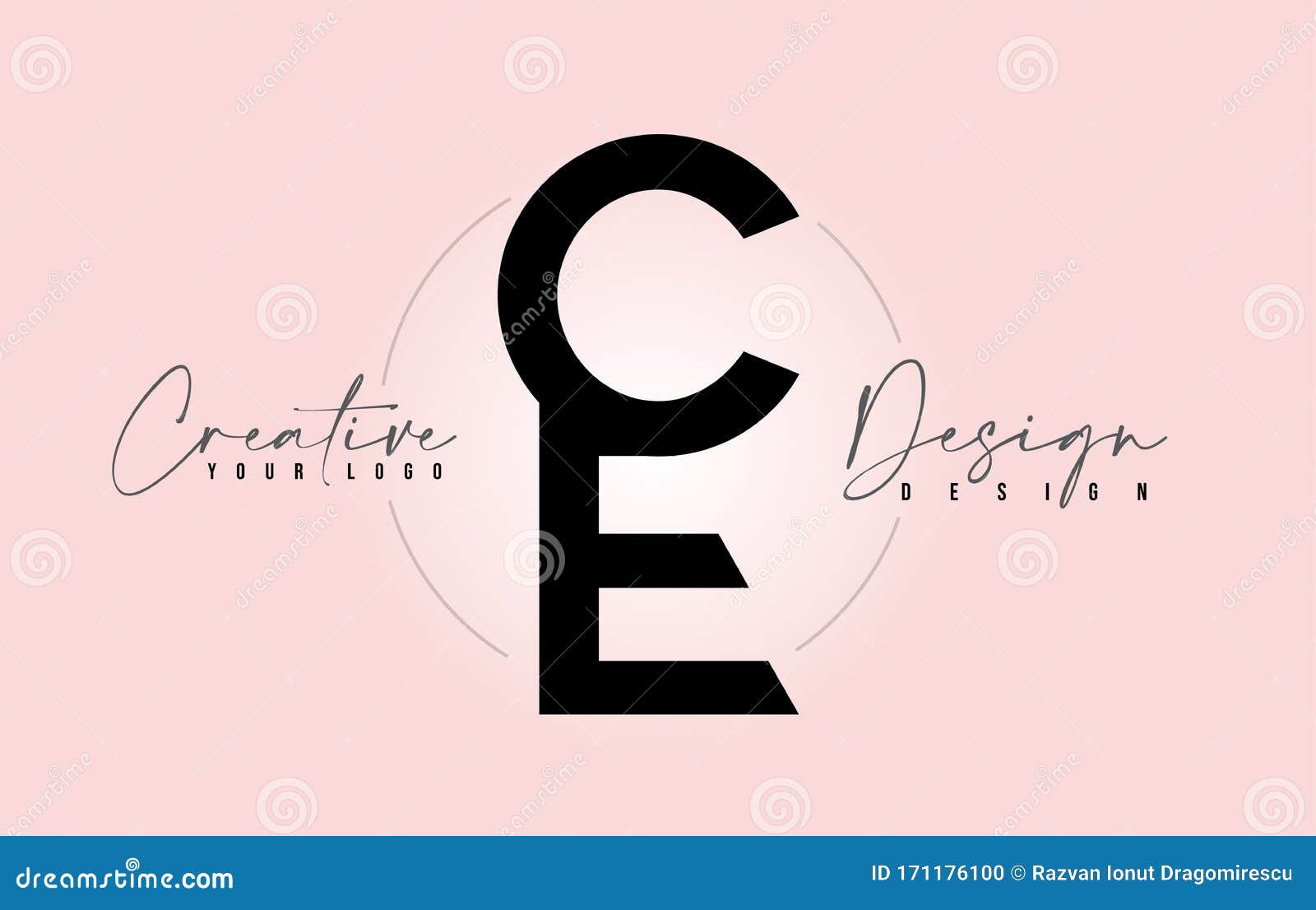 CE Letter Design Icon Logo with Letters One on Top of Each Other Vector ...