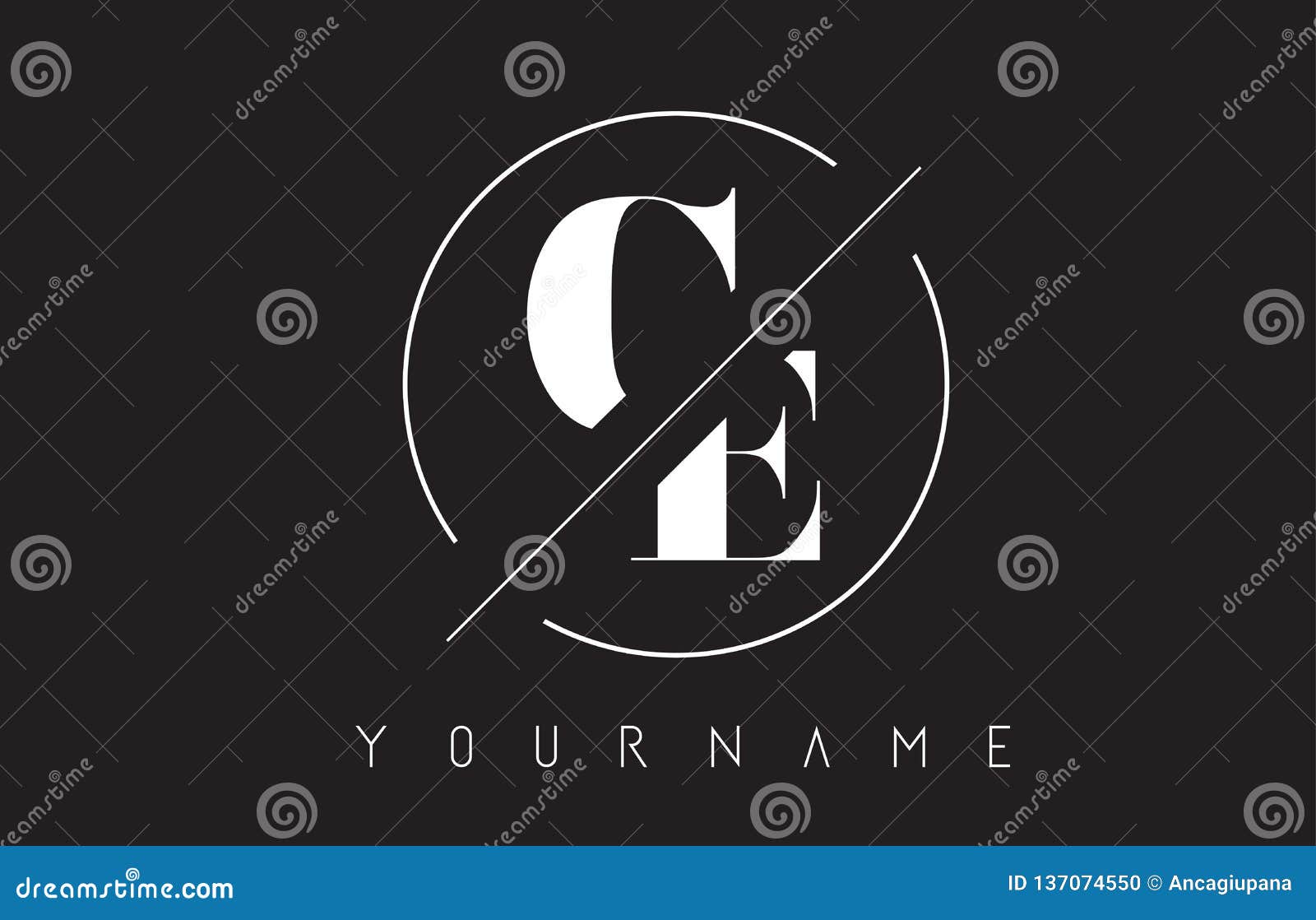 CE Letter Logo with Cutted and Intersected Design Stock Vector ...