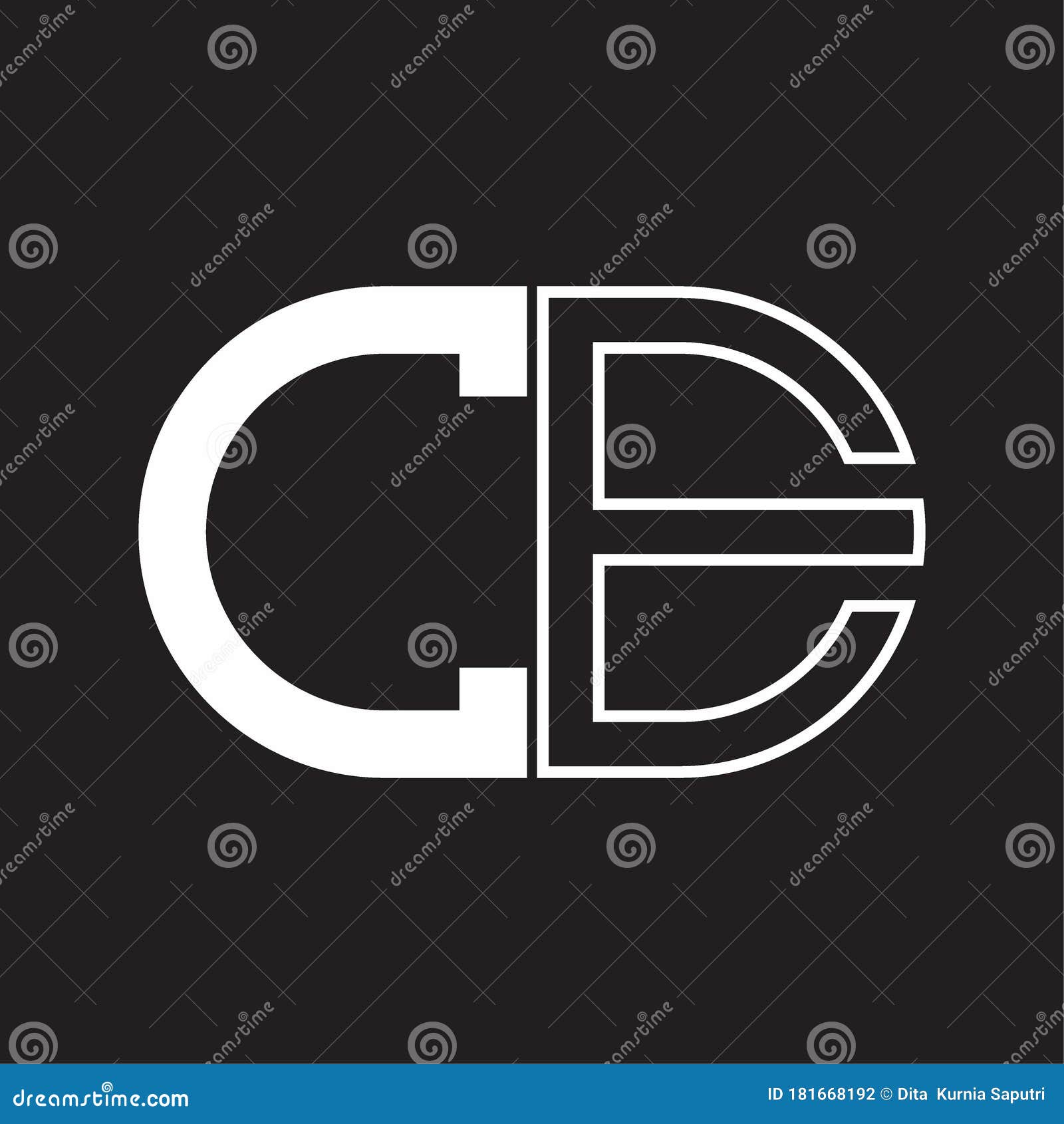 CE Letter Logo Monogram with Oval Shape Negative Space Design Template ...