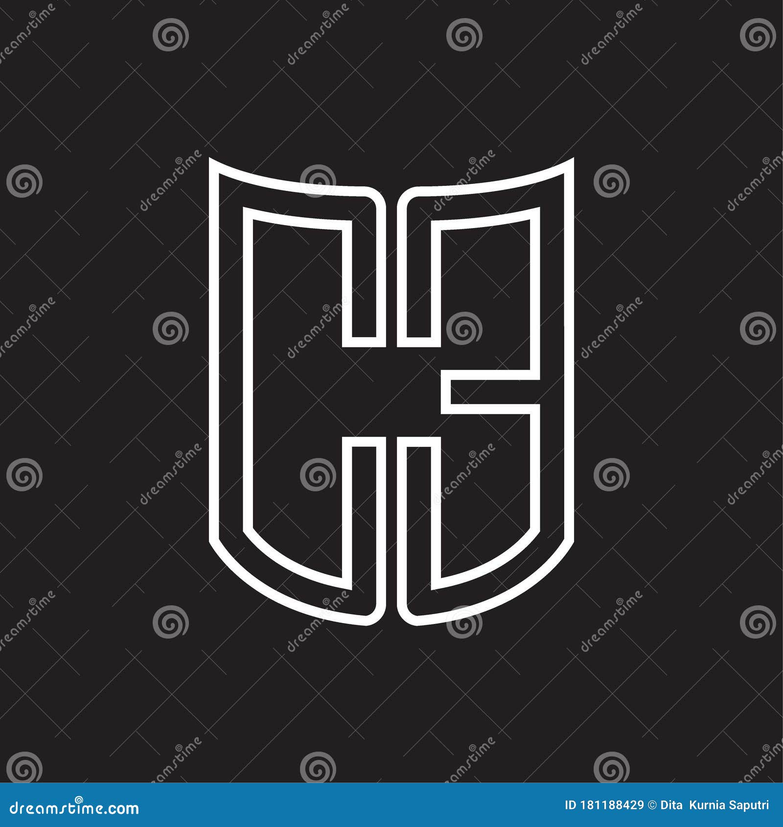 CE Logo Monogram with Ribbon Style Outline Design Template Stock Vector ...