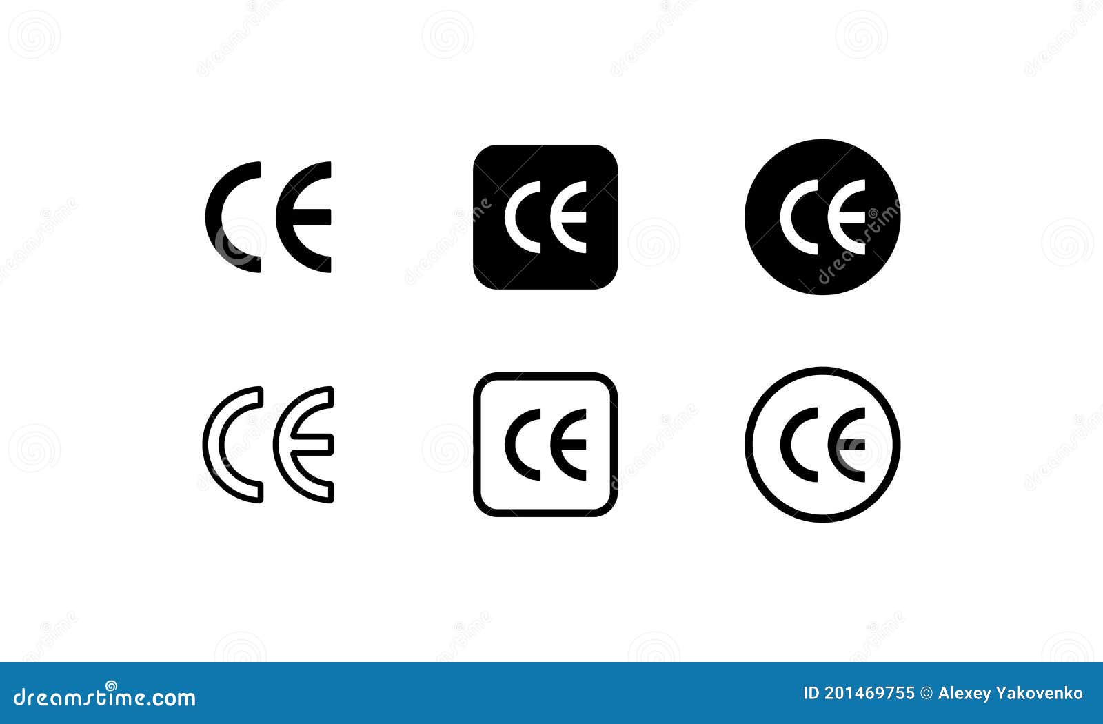 CE Mark Icon Set. CE Symbol. European Conformity Certification Mark ...