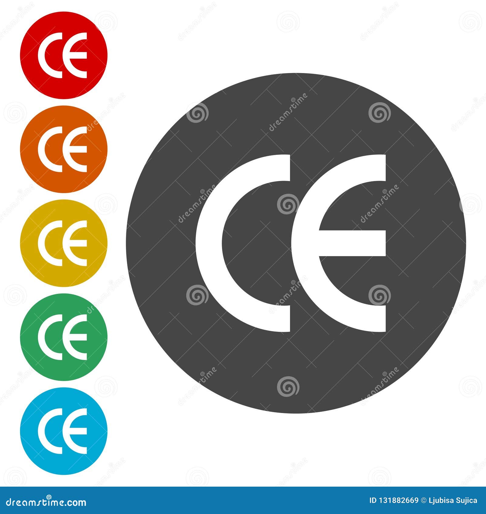 CE Mark sign stock vector. Illustration of sign, color - 131882669