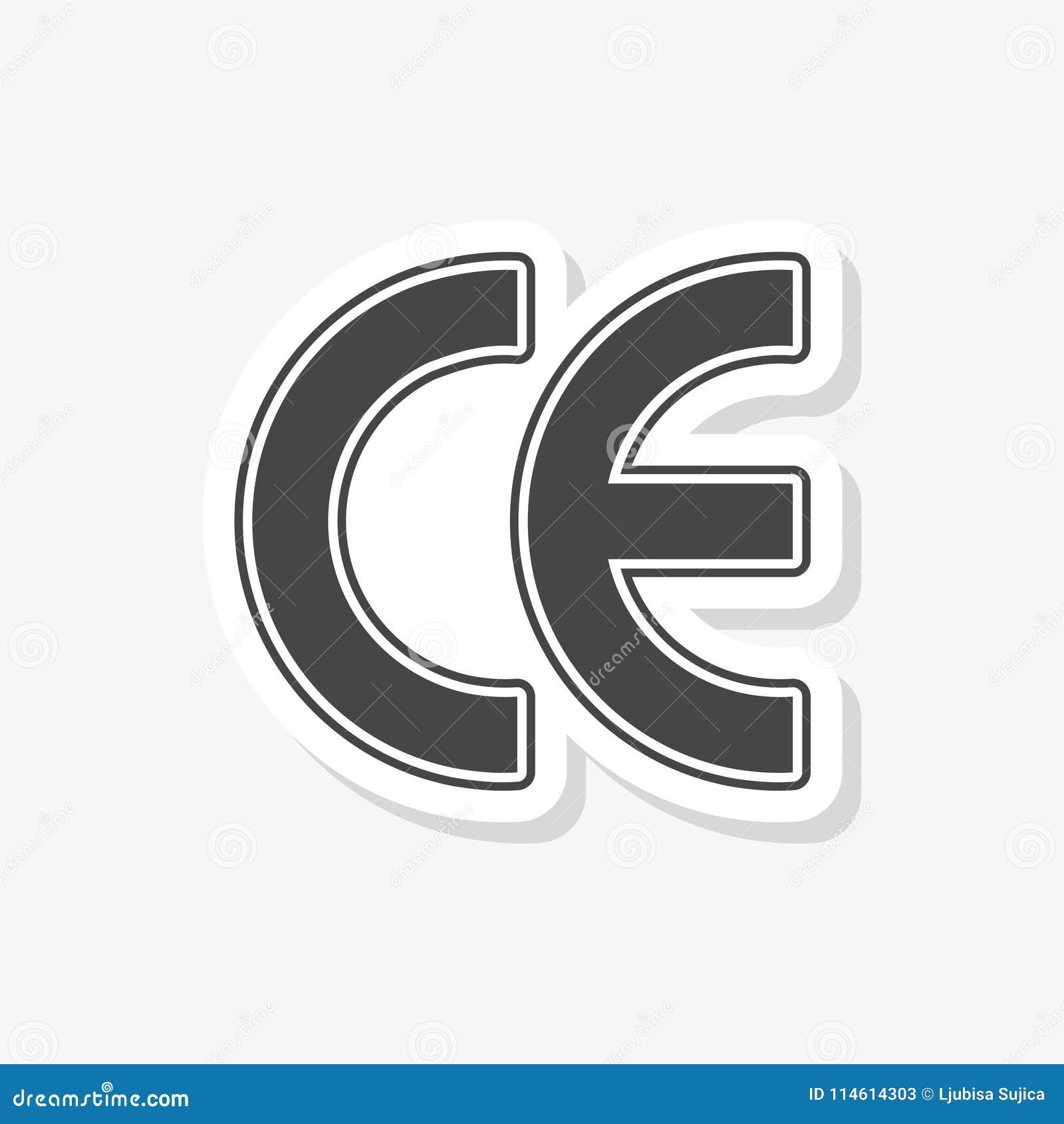 CE Mark Sticker, Simple Vector Icon Stock Vector - Illustration of ...