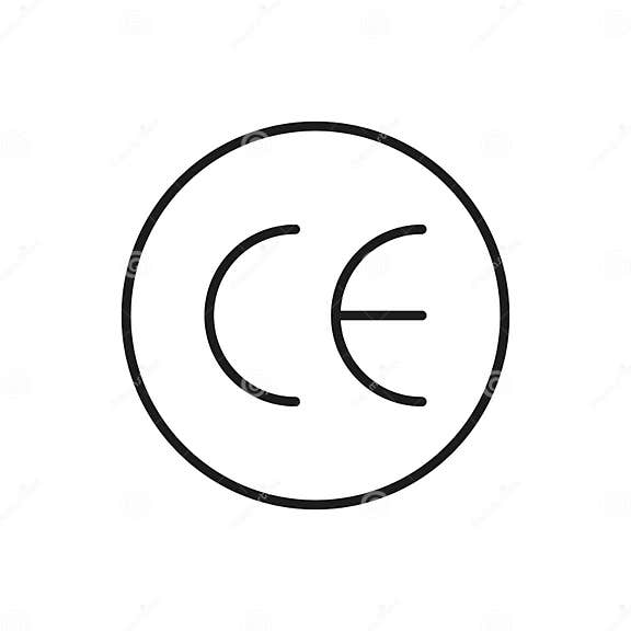 CE Vector Icon - Editable Stroke Stock Vector - Illustration of ...