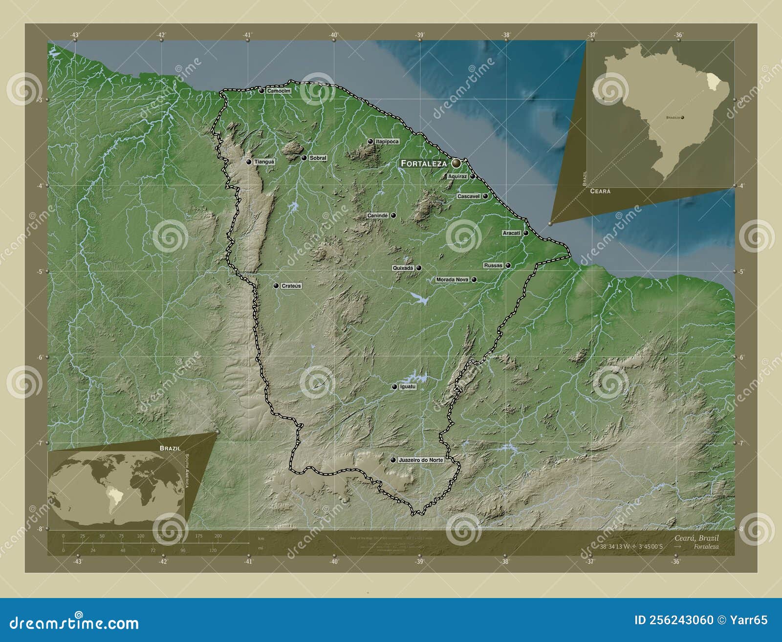 Ceara, Brazil. Wiki. Labelled Points of Cities Stock Illustration ...