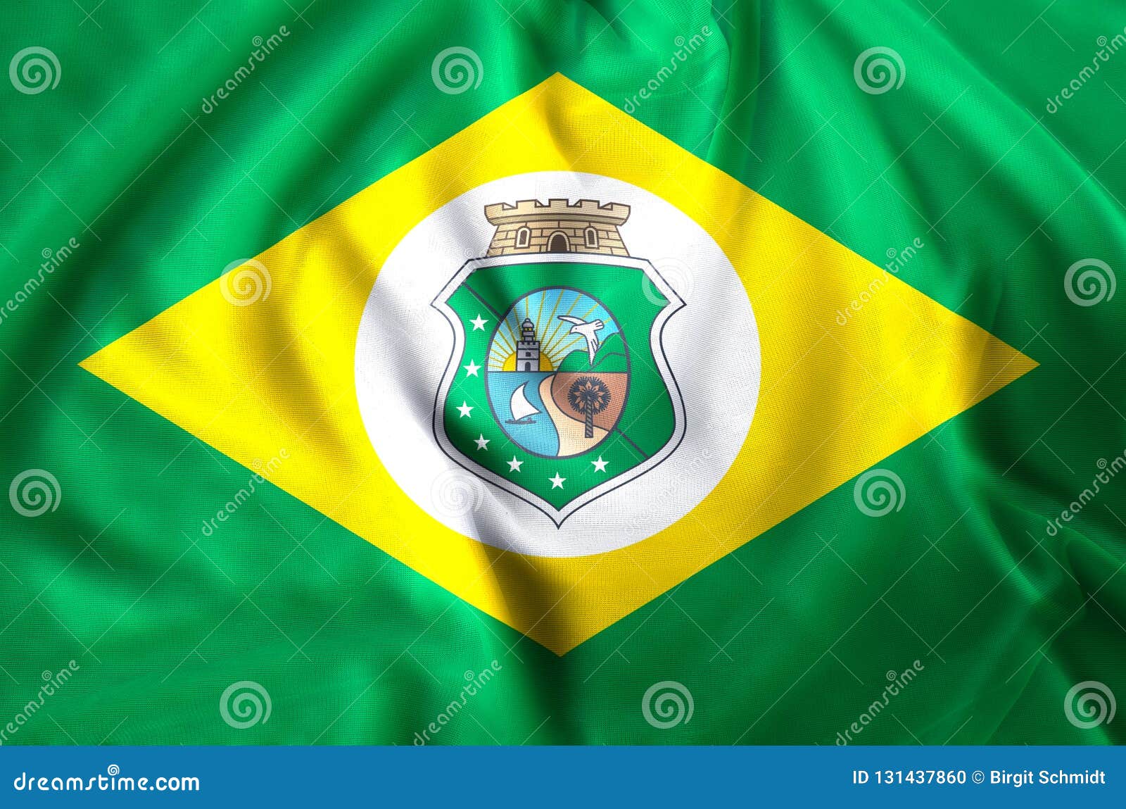 Ceara Flag Waving Vector Illustration On White Background. States Flag ...