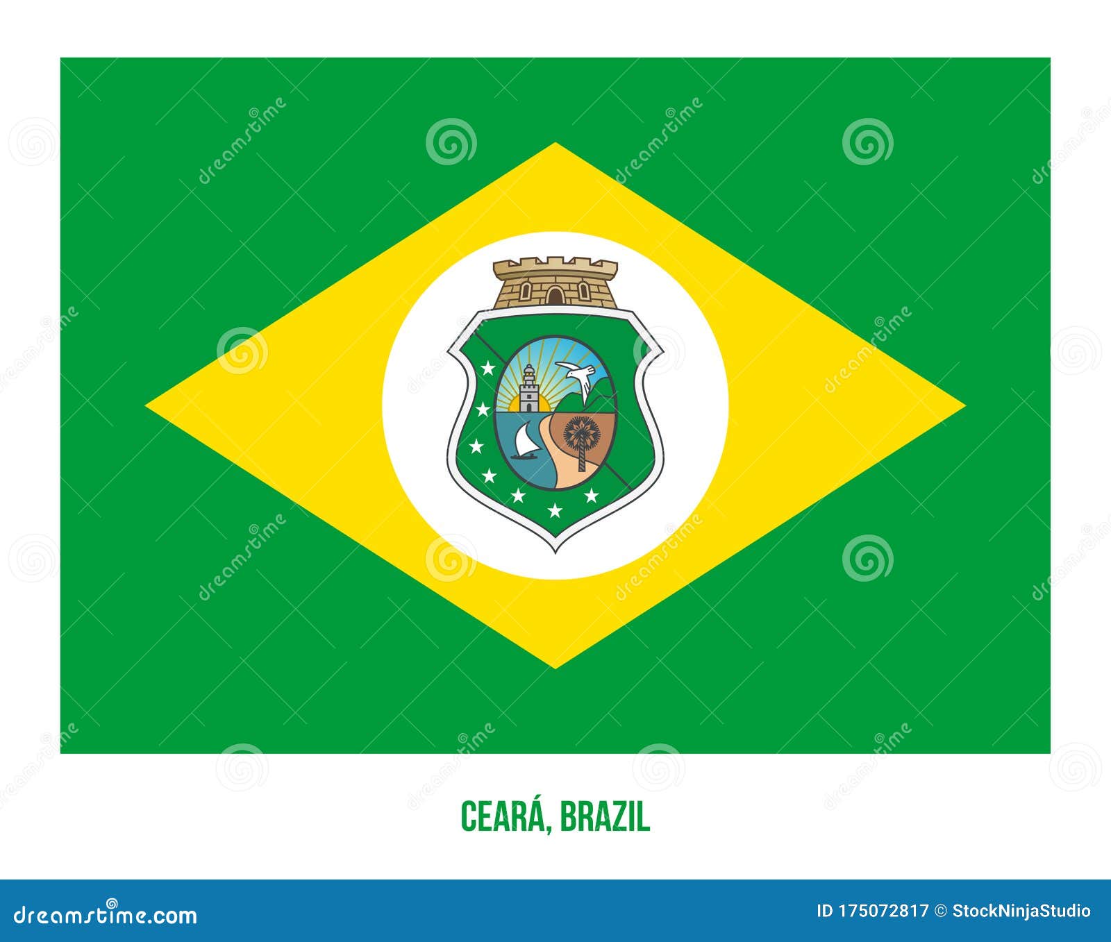 Ceara Flag Waving Vector Illustration On White Background. States Flag ...