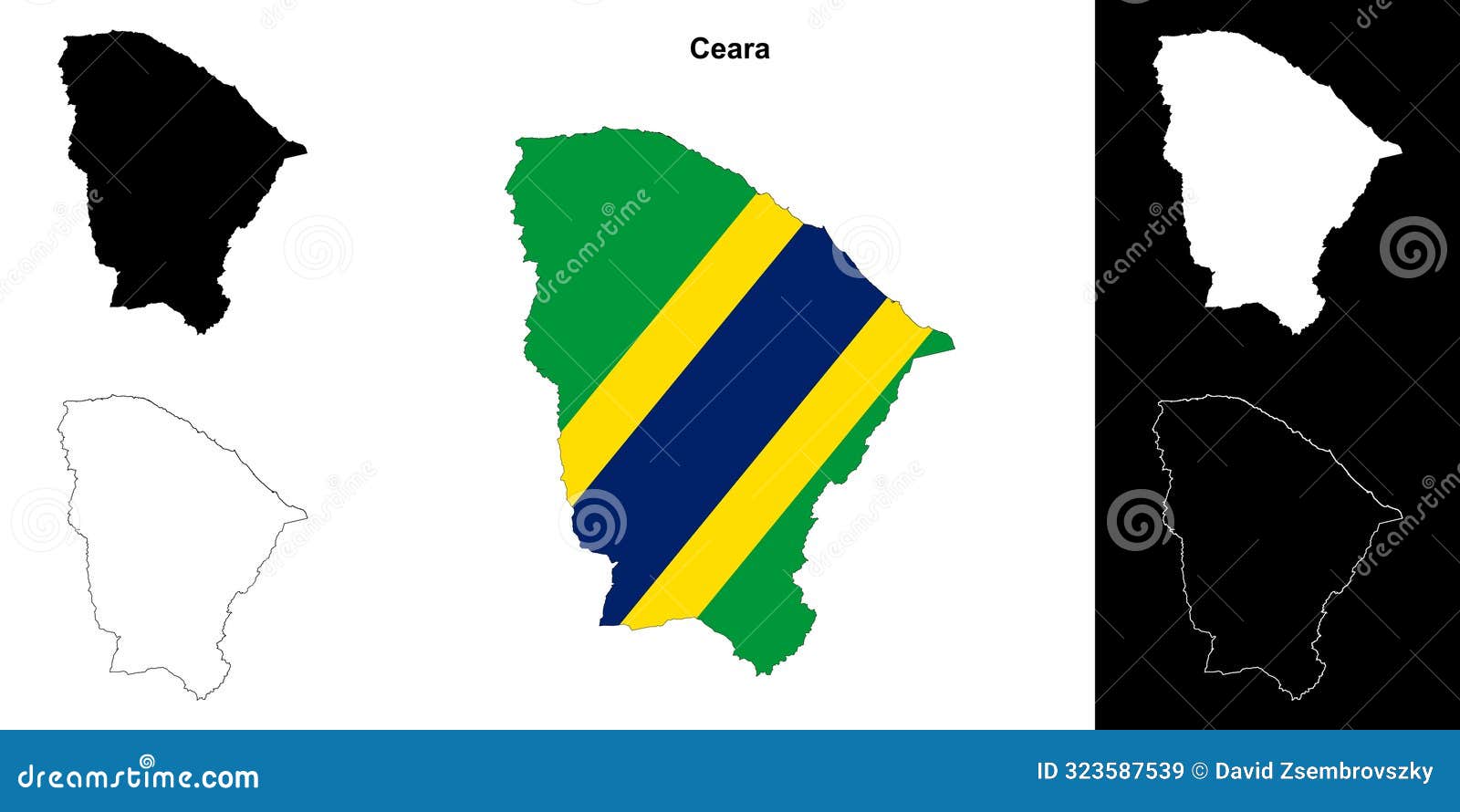 Ceara outline map stock vector. Illustration of isolated - 323587539