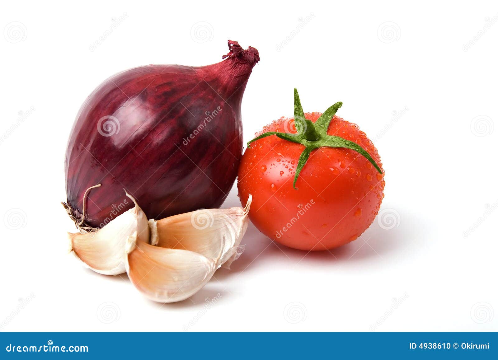 Cebolla y ajo del tomate foto de archivo. Imagen de comestibles - 4938610