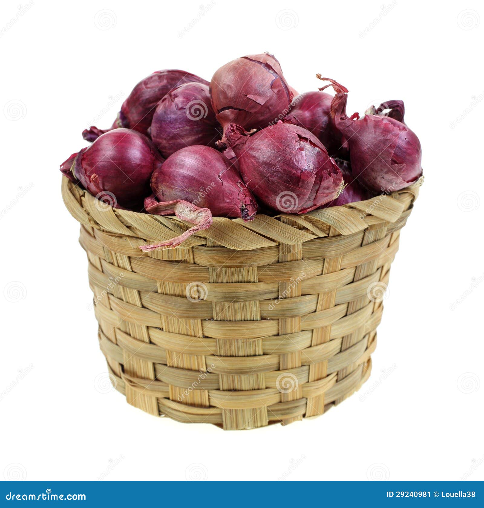 Cebollas De Perla Rojas En Cesta Imagen de archivo - Imagen de fondo ...