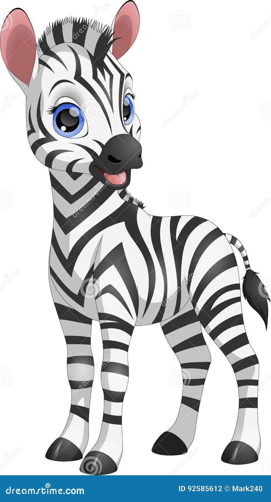 Cebra divertida linda ilustración del vector. Ilustración de lindo ...