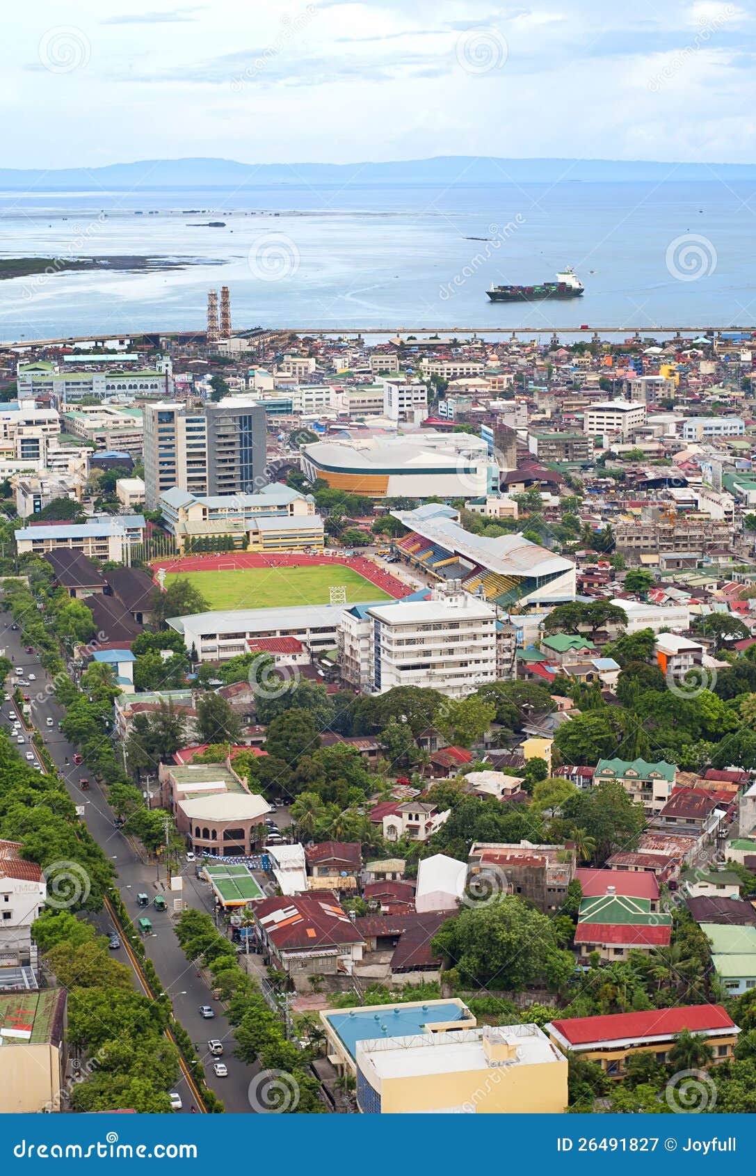 Cebu City, Philippines - Top View Of Fuente Osmena, Nighttime. A Focal ...