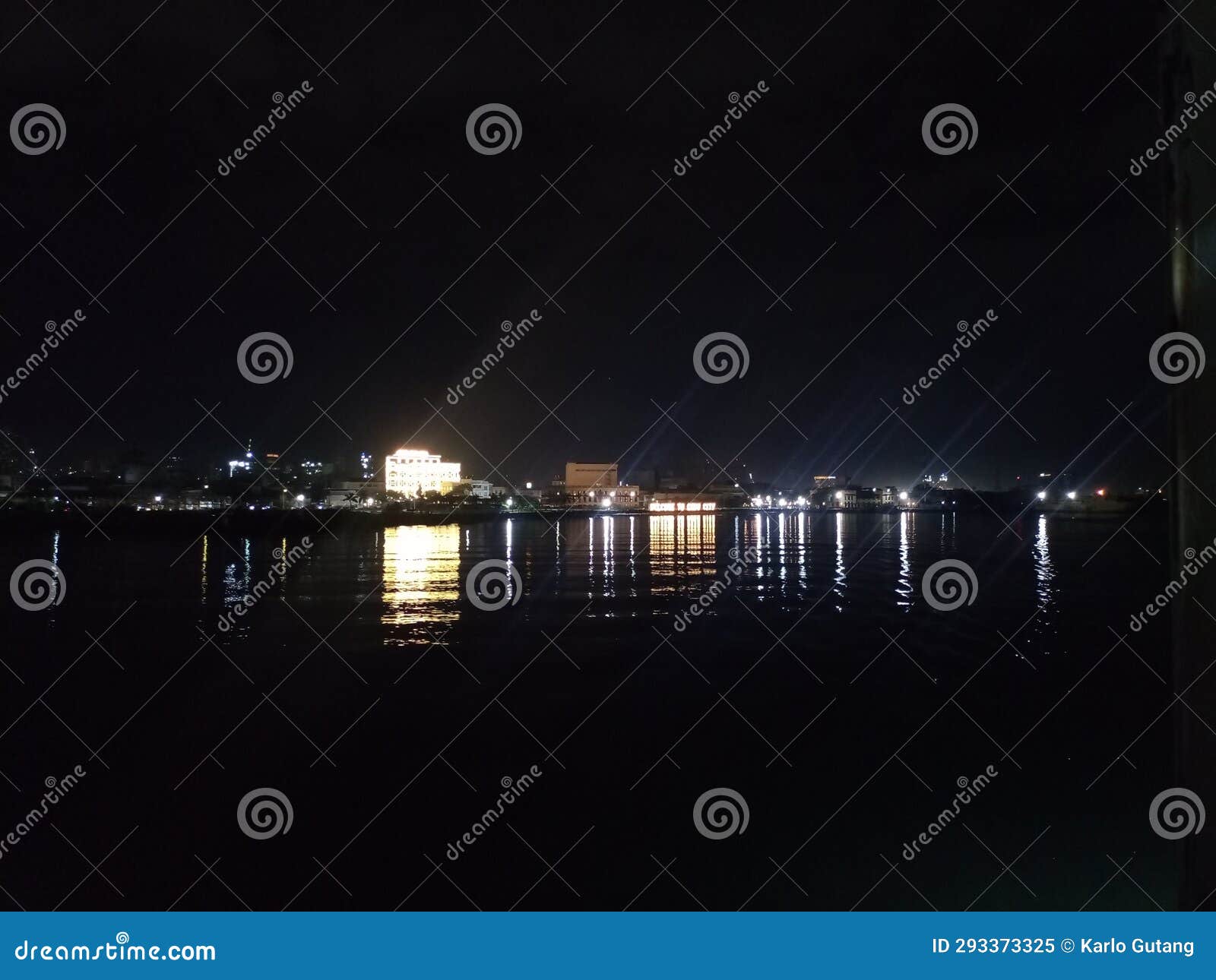 Cebu City Seaside at Night stock image. Image of night - 293373325