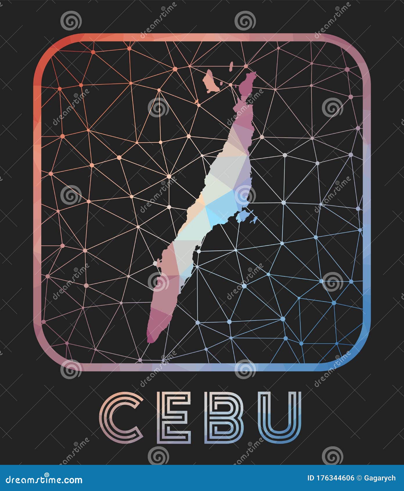 Cebu map design. stock vector. Illustration of isolated - 176344606