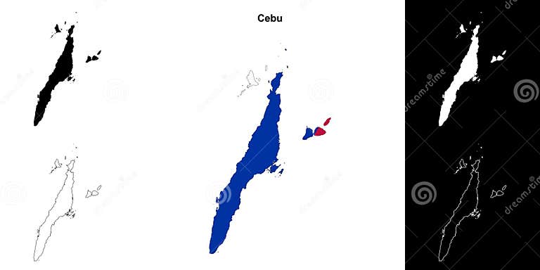 Cebu outline map stock vector. Illustration of tourism - 323860426