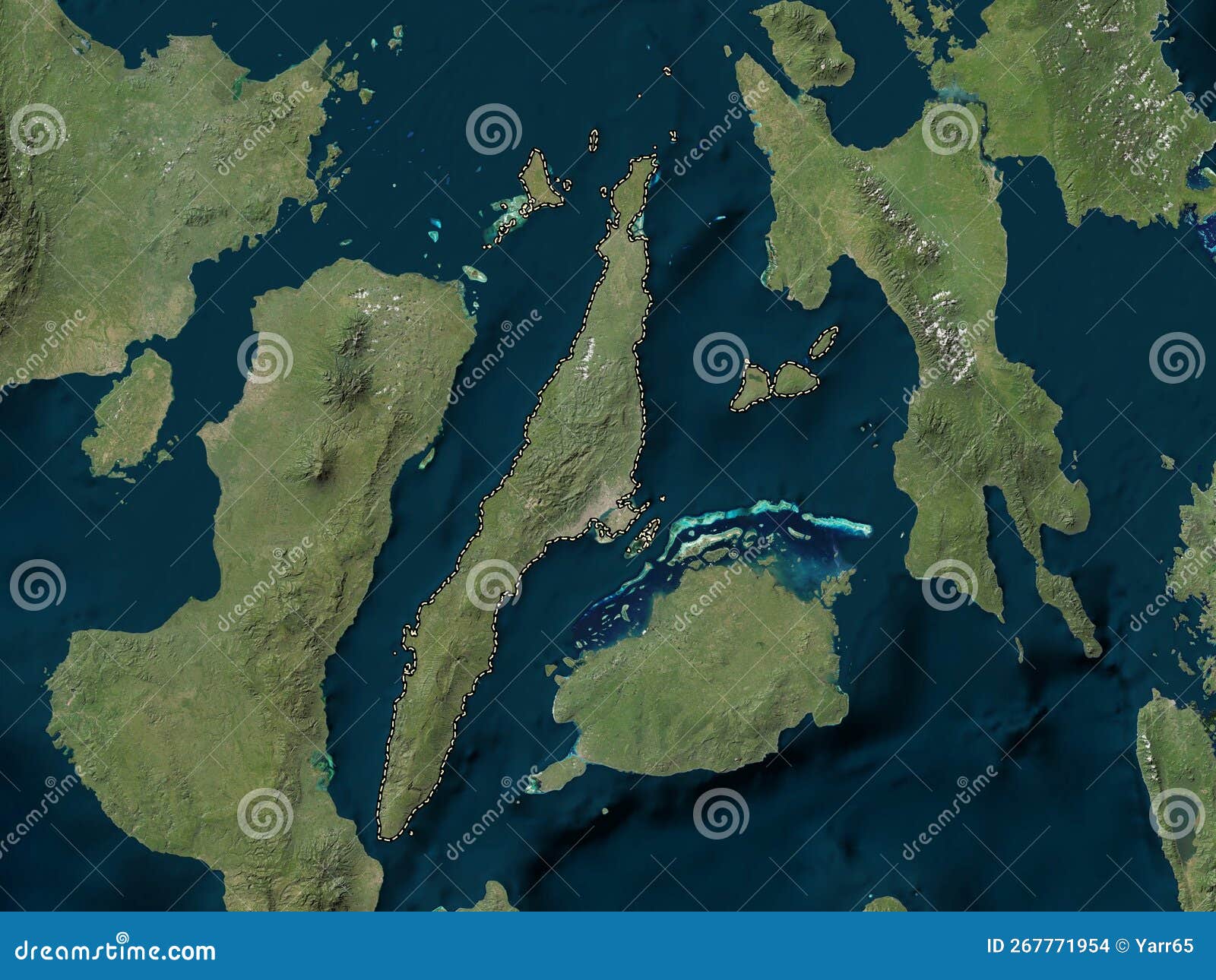 Cebu, Philippines. Low-res Satellite. No Legend Stock Illustration ...