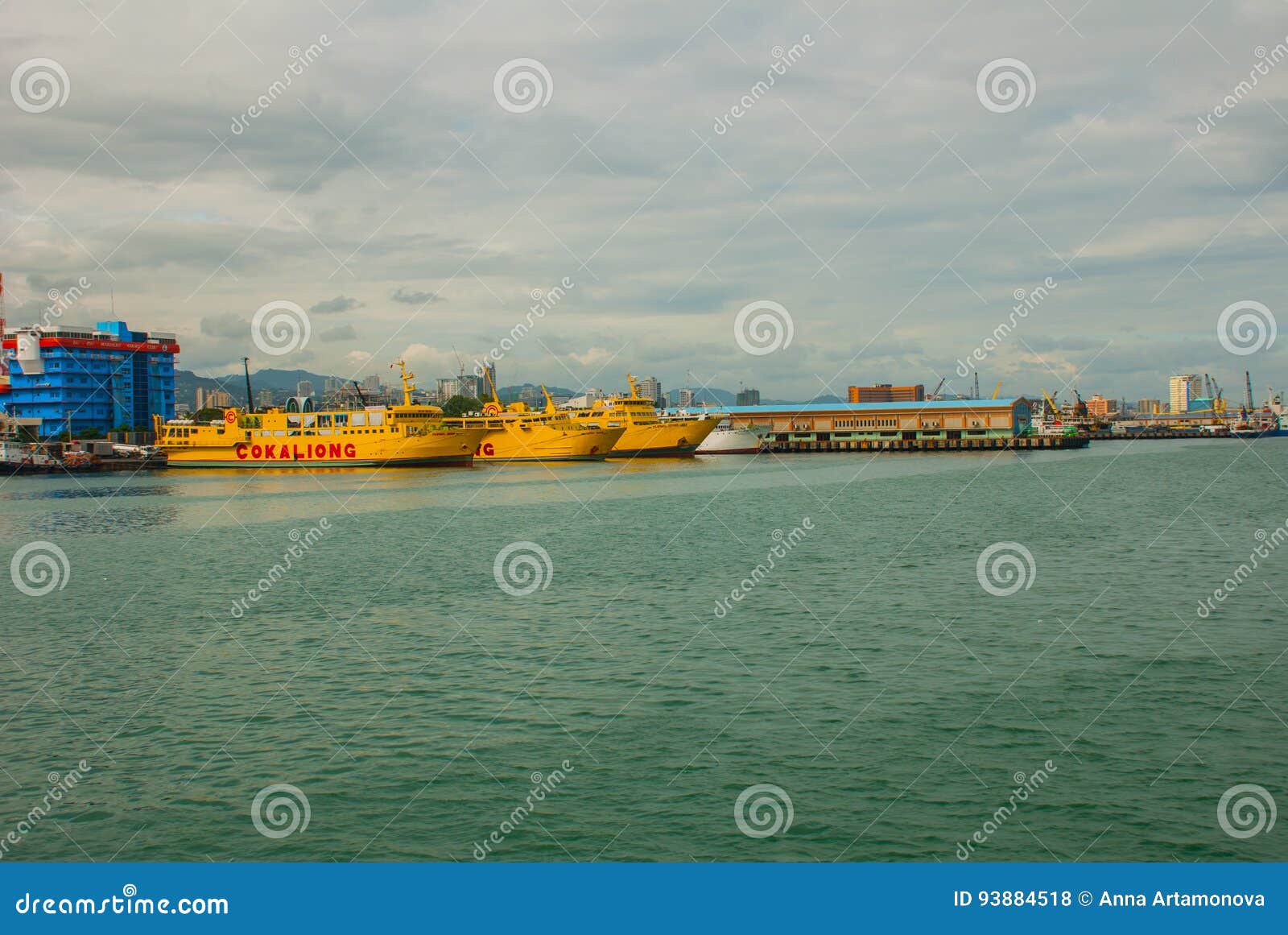Cebu View from the Water on Ships and Port, Philippines. Editorial ...
