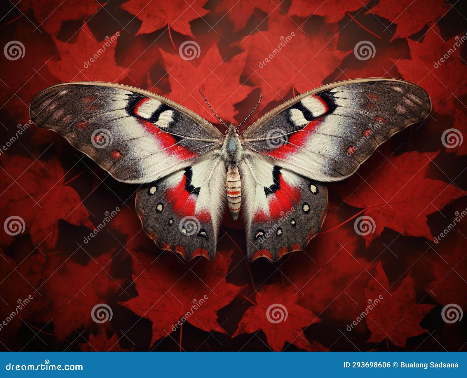 Cecropia Moth on Maple Leaf Stock Illustration - Illustration of ...