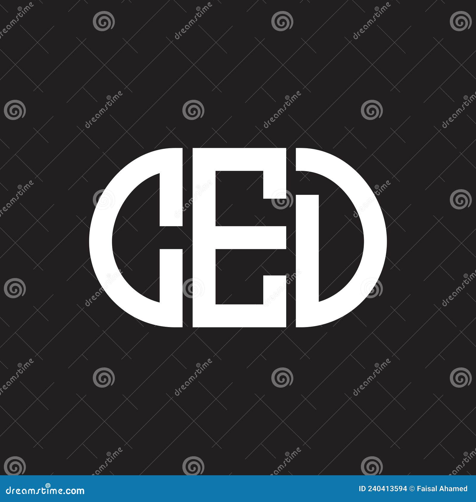 CED Letter Logo Design on Black Background. CED Creative Initials ...