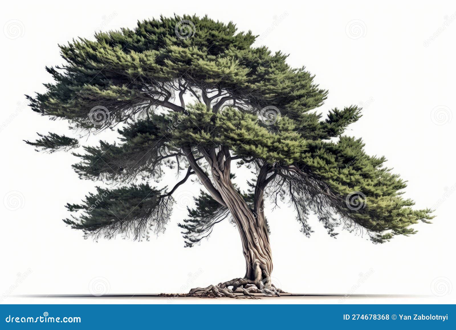 Cedar of Lebanon Tree on a White Background. Generative AI Stock ...