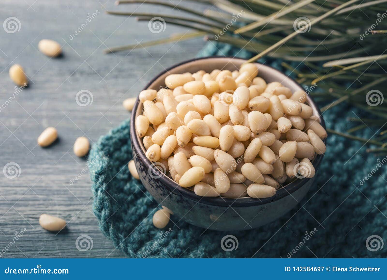 Cedar pine nuts stock image. Image of spoon, vitamins - 142584697