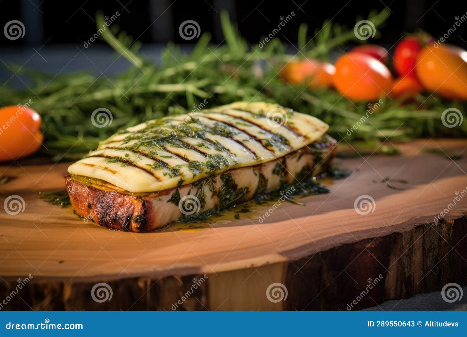 Cedar Plank and Provolone Cheese on a Barbecue Grill Stock Image ...