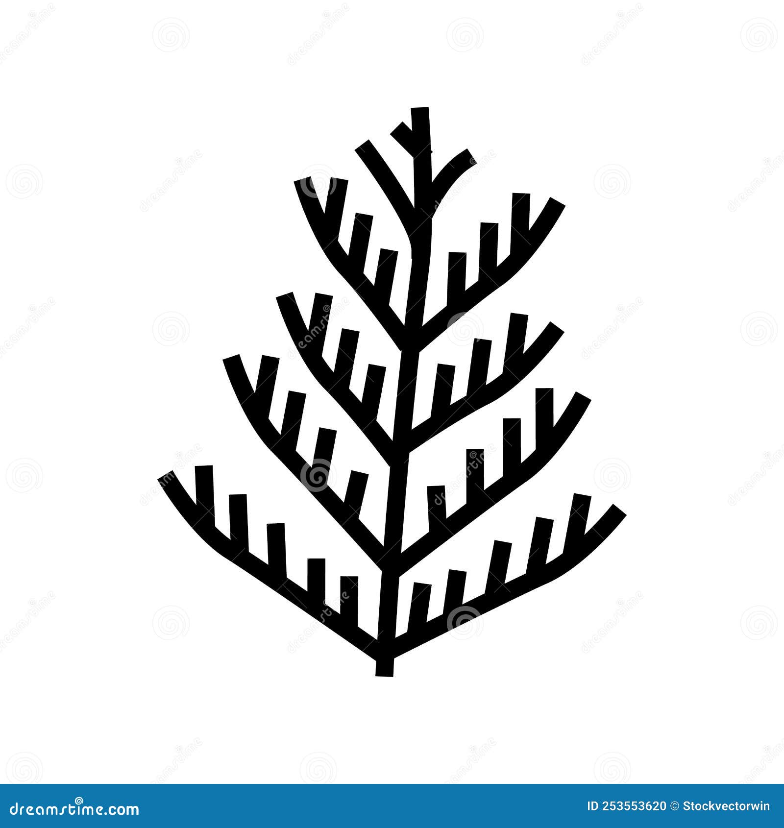 Cedar Plant Leaf Glyph Icon Vector Illustration Stock Illustration ...