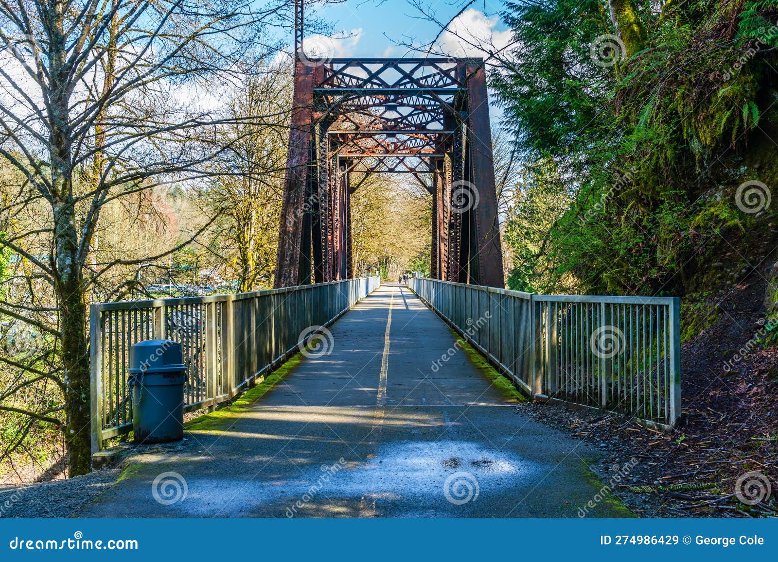 Cedar River Trail Bridge 2 stock image. Image of architecture - 274986429