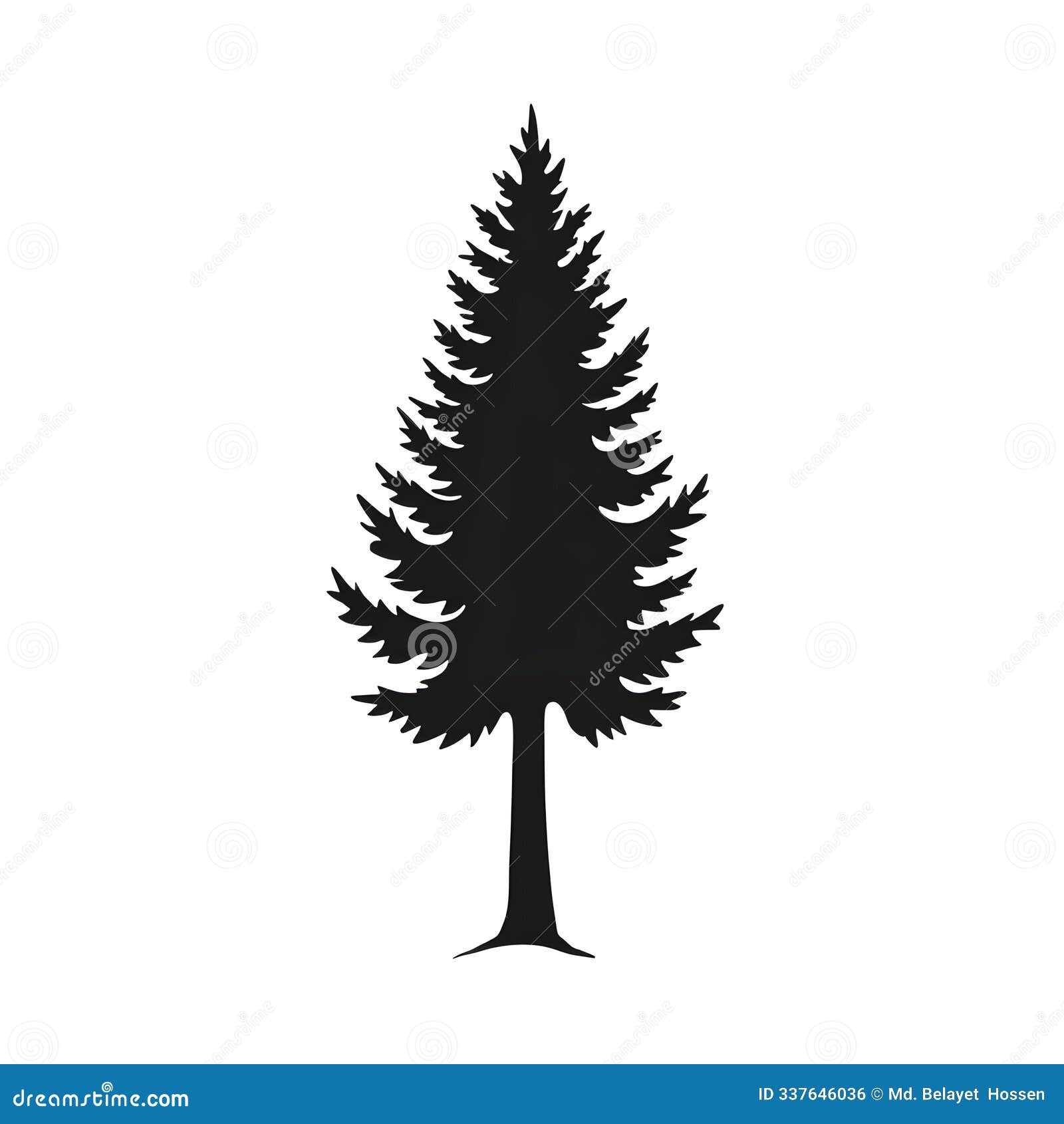 Cedar Tree Black Colour Silhouette Vector Stock Illustration ...
