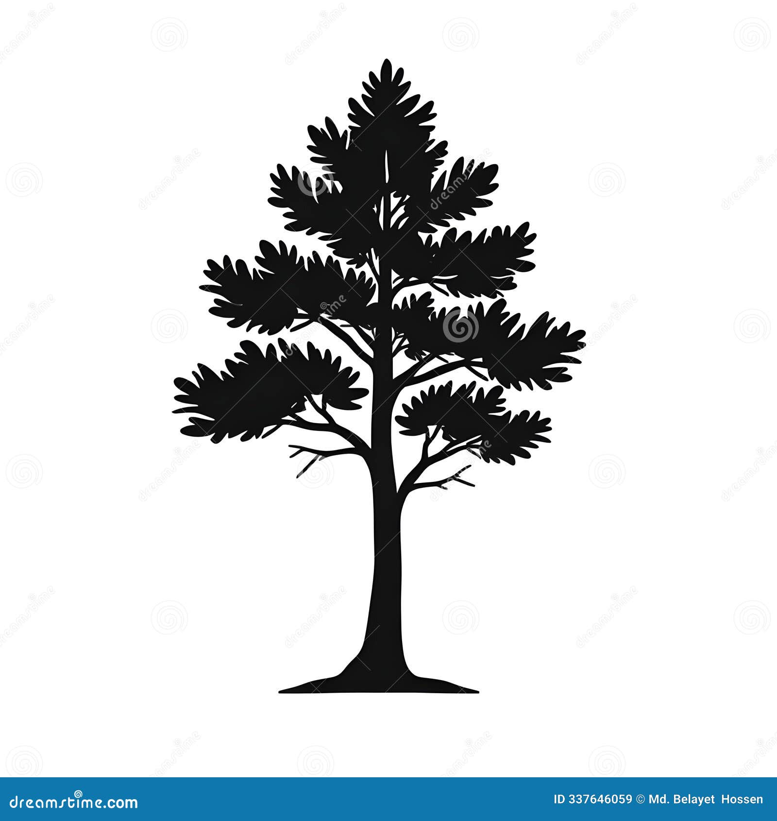 Cedar Tree Black Colour Silhouette Vector Stock Illustration ...