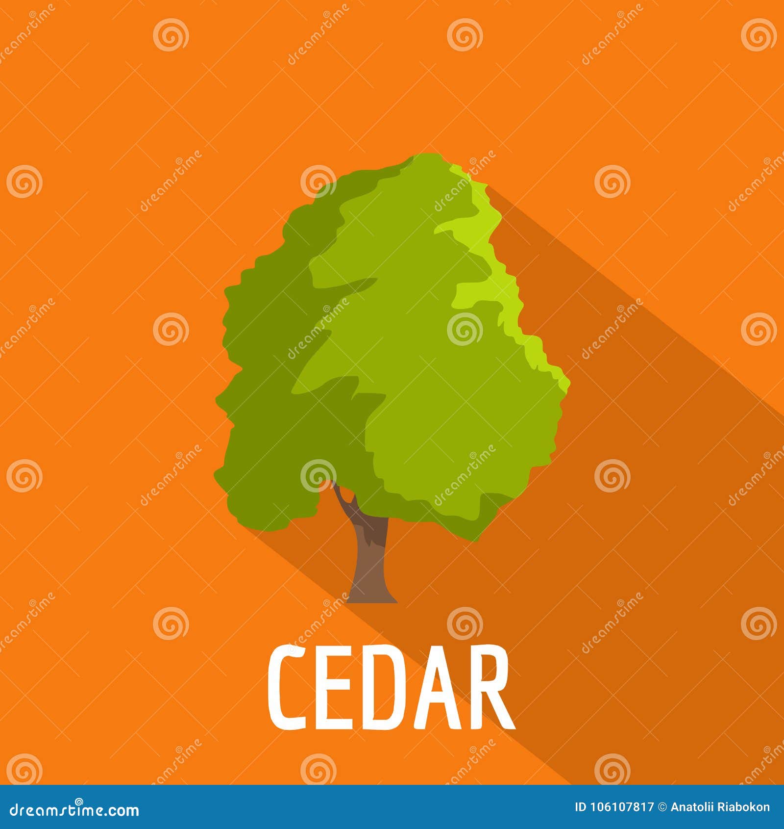 Cedar Tree Icon, Flat Style Stock Vector - Illustration of shape, pine ...