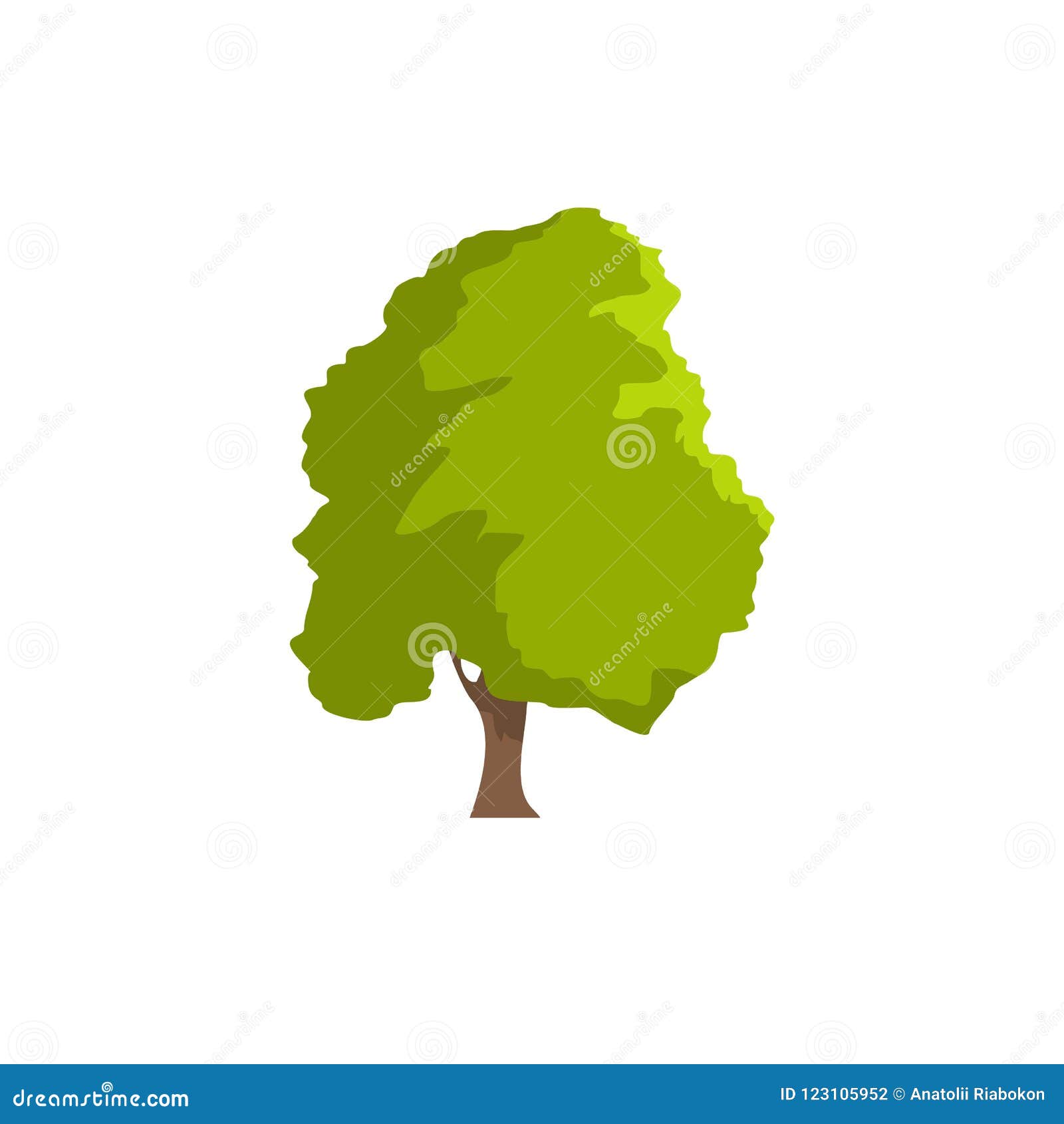 Cedar Tree Icon, Flat Style Stock Illustration - Illustration of ...