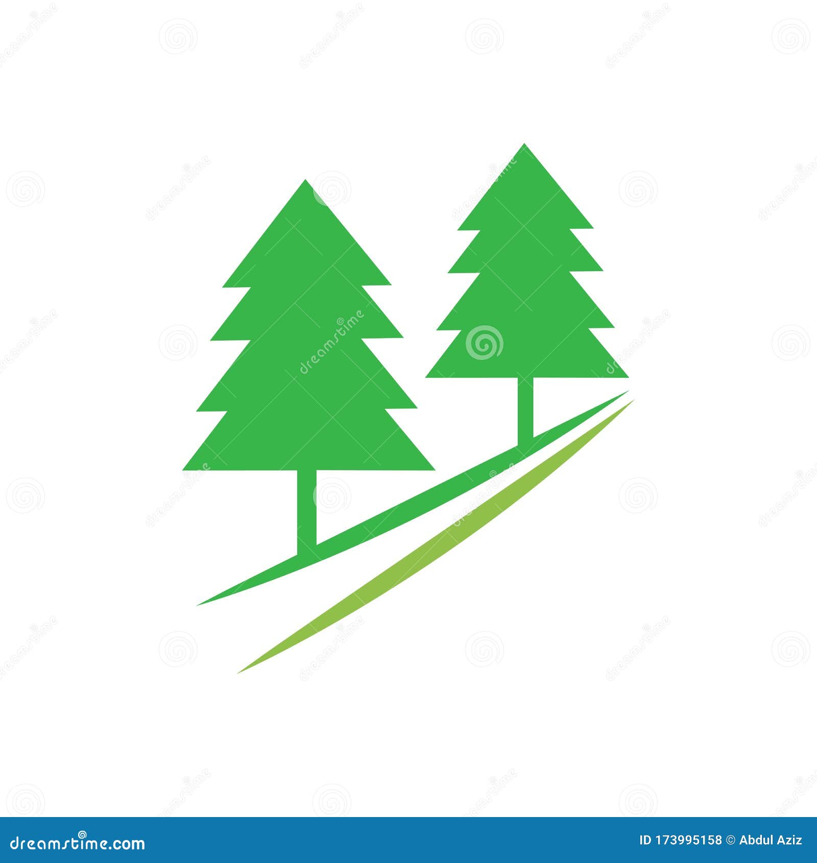 Cedar tree logo vector stock vector. Illustration of nature - 173995158