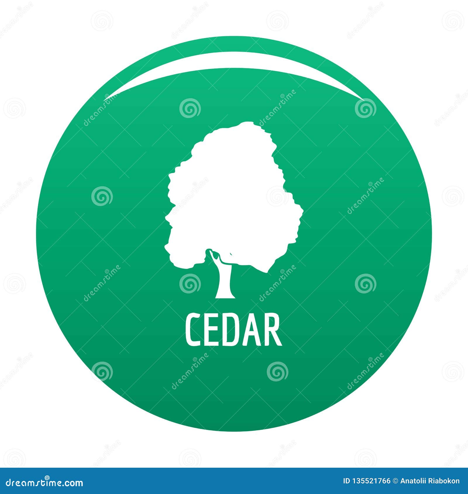 Cedar Tree Icon Vector Green Stock Vector - Illustration of element ...