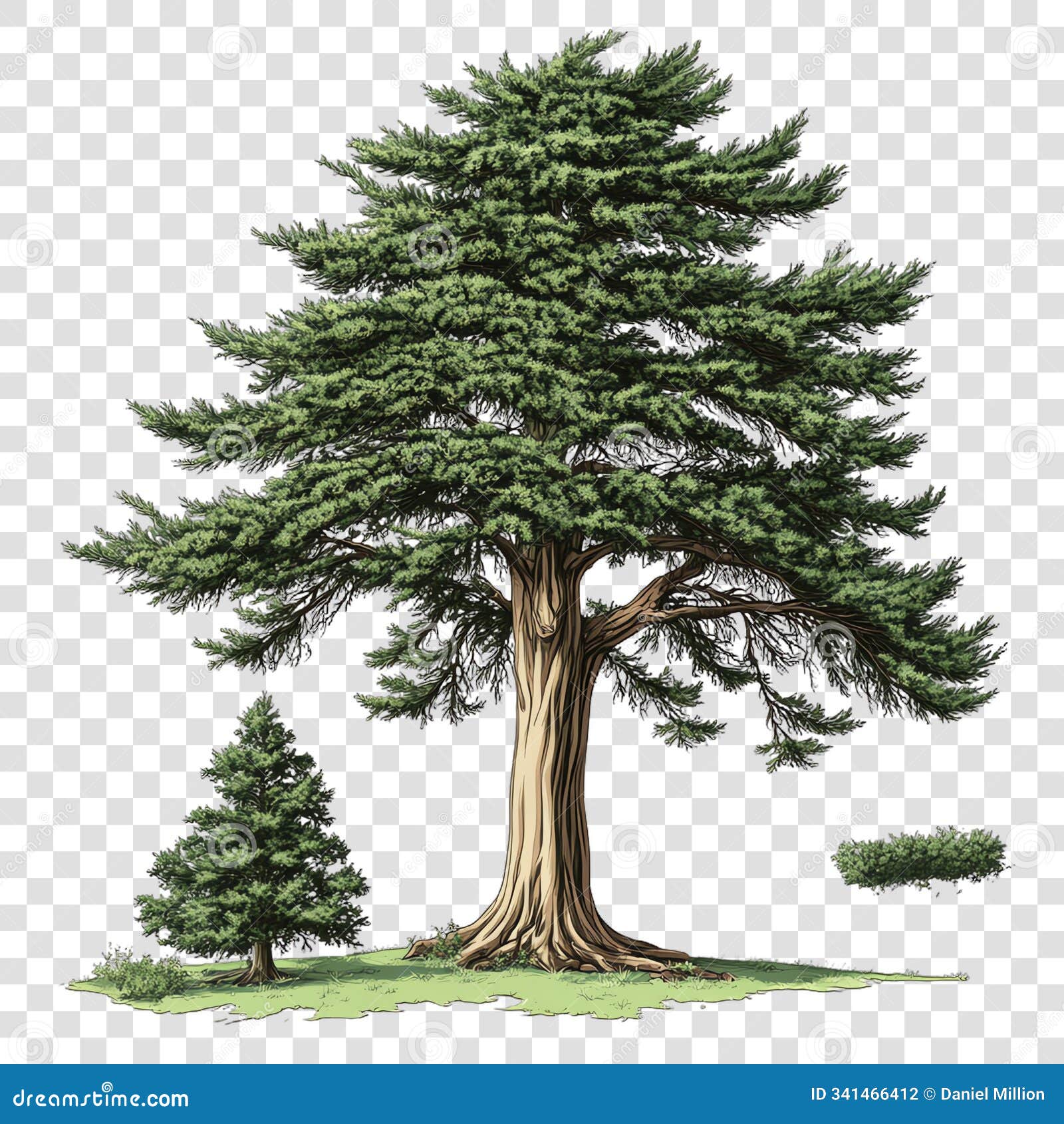 Cedar tree set stock illustration. Illustration of seascape - 341466412