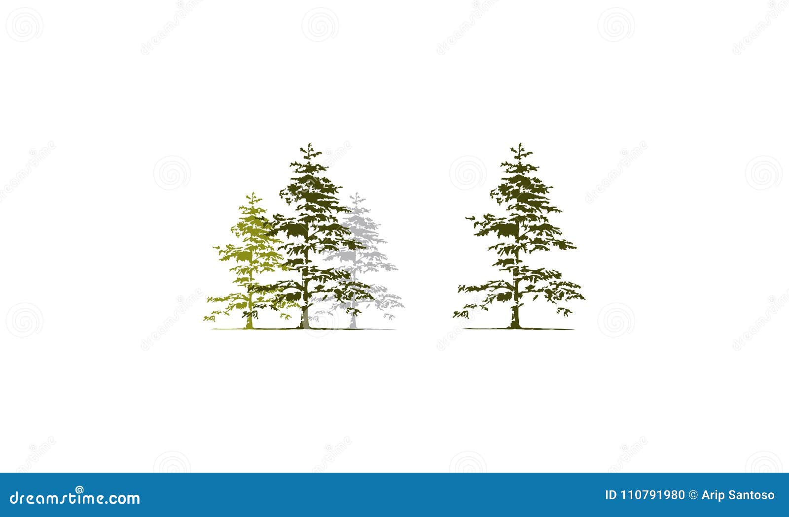 Cedar Tree With Green Needles Cartoon Vector | CartoonDealer.com #81309787