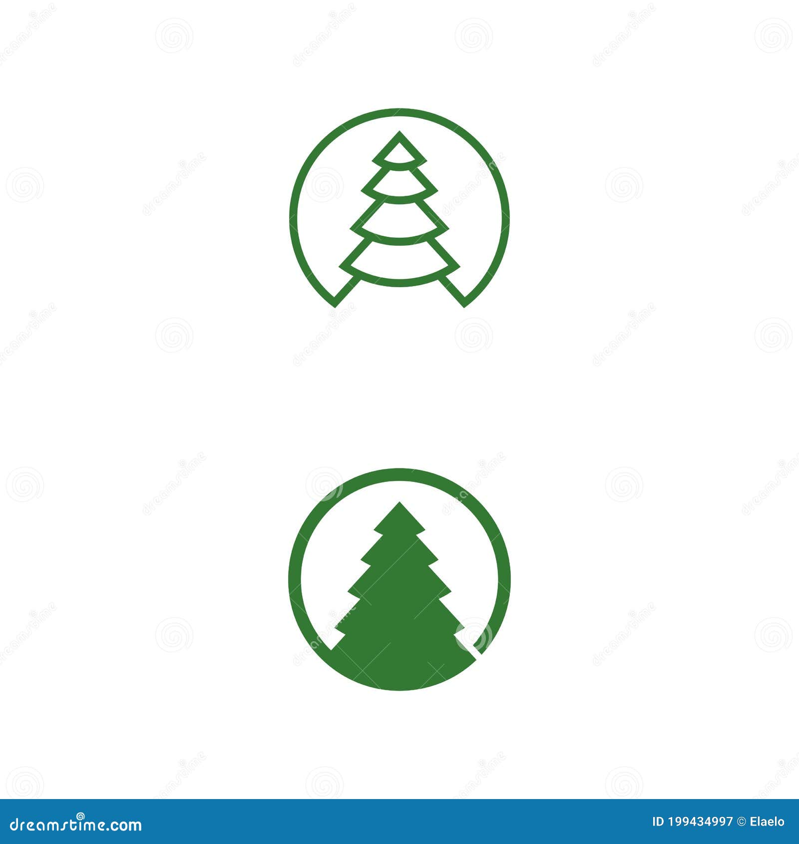 Cedar Tree Vector Icon Illustration Stock Vector - Illustration of icon ...