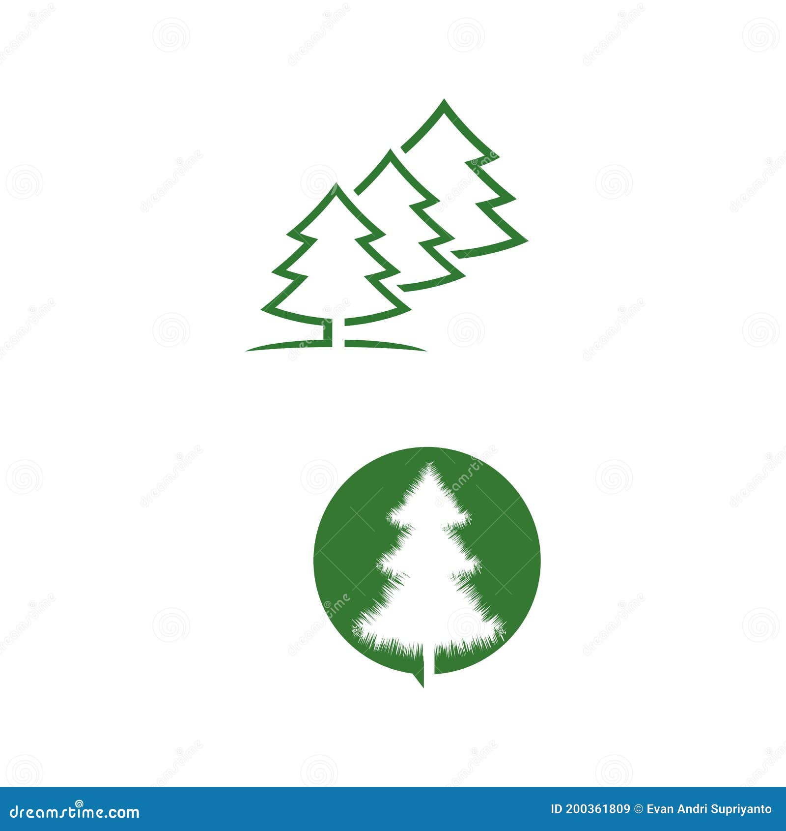 Cedar Tree Vector Icon Illustration Design Template Stock Vector ...